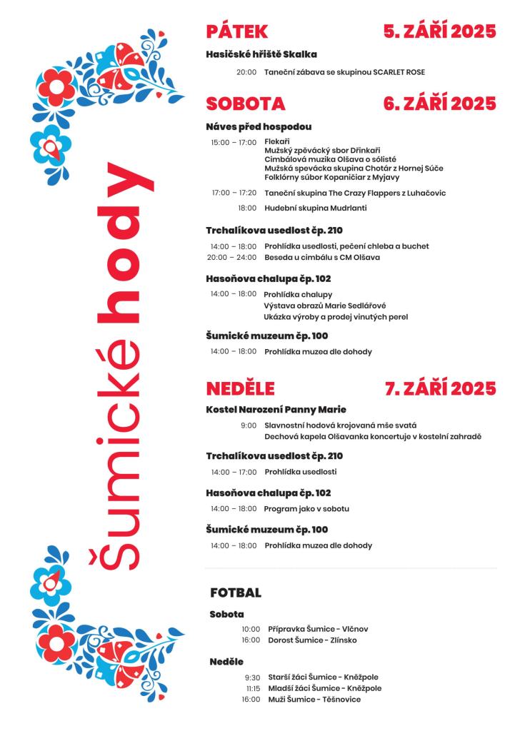 Pozvánka na hody - Oficiální stránky obce Šumice